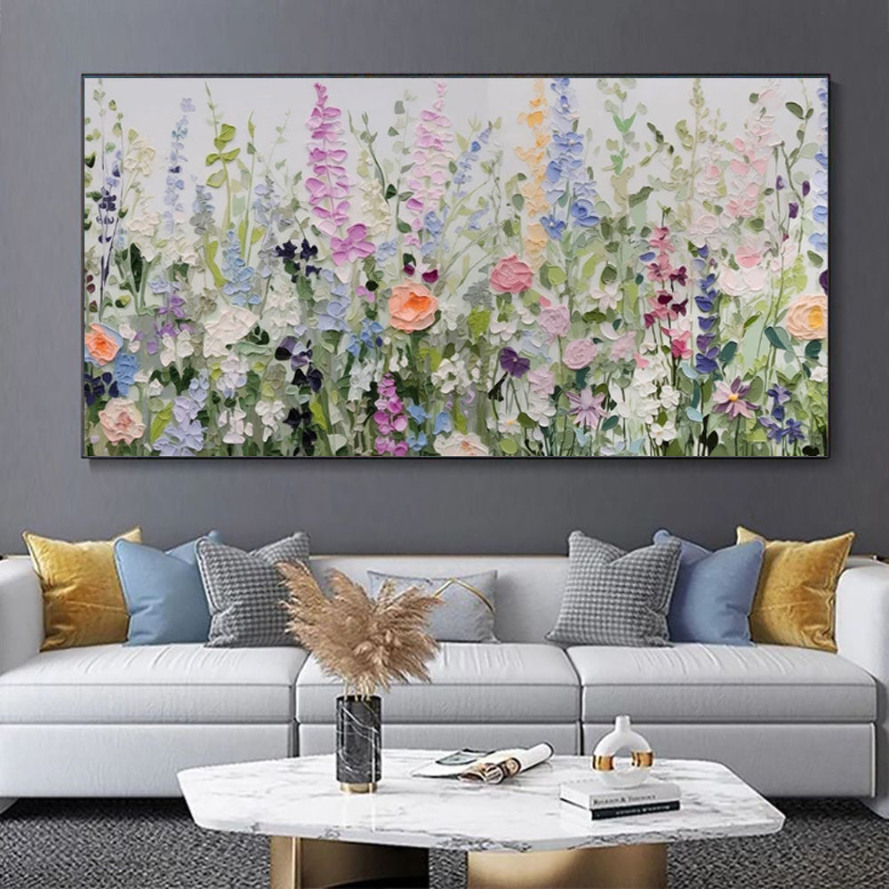 Handmade Flower Oil Painting on Canvas – Sky Band Studio